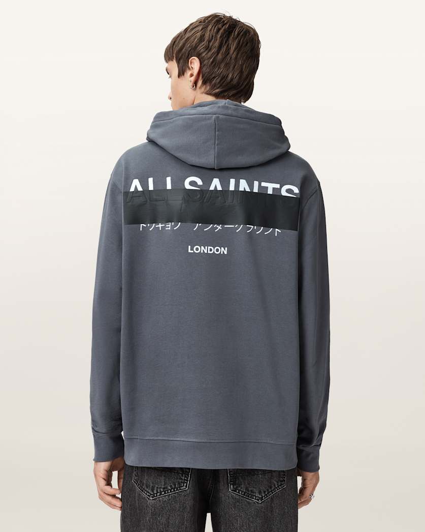 Redact Pullover Embroidered Logo Hoodie PARMA BLUE | ALLSAINTS